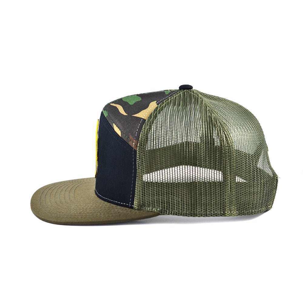 Uppercut Tactical Patch 7-Panel Trucker Hat - Tri-Color Camo