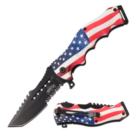 US Flag | Master USA - Serrated AO Knife – Uppercut Tactical