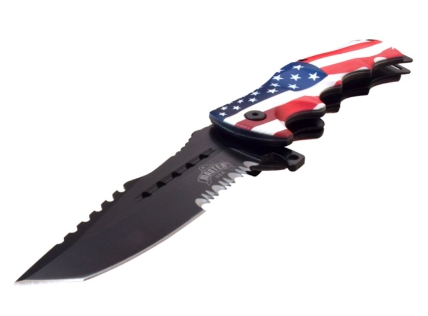US Flag | Master USA - Serrated AO Knife – Uppercut Tactical